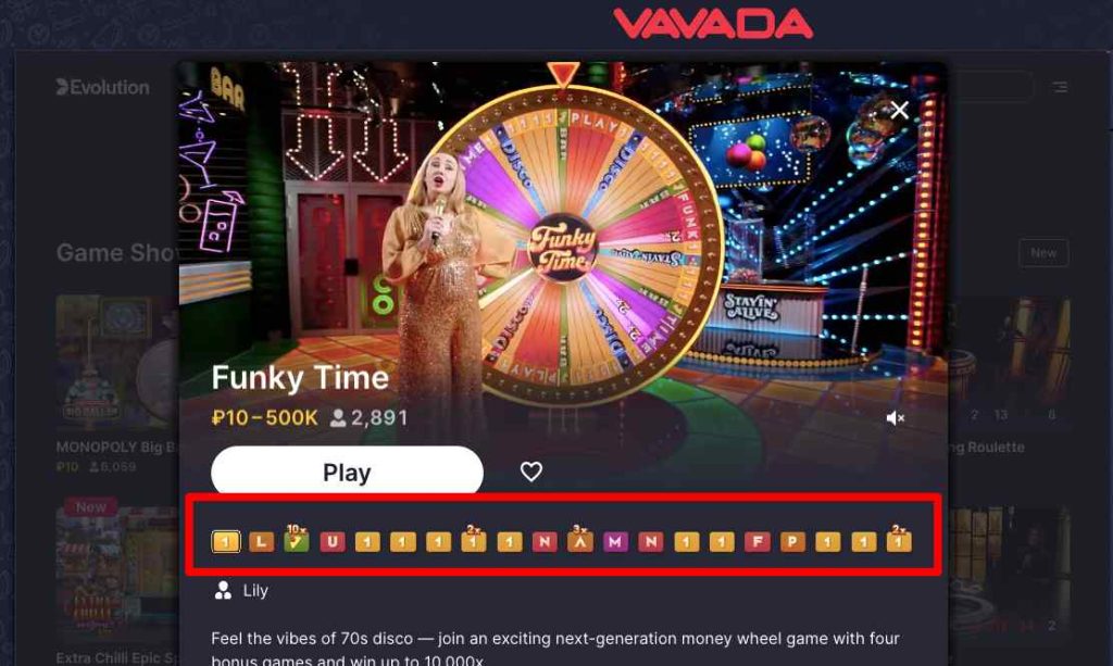 Funky Time Live estadísticas y la historia del juego