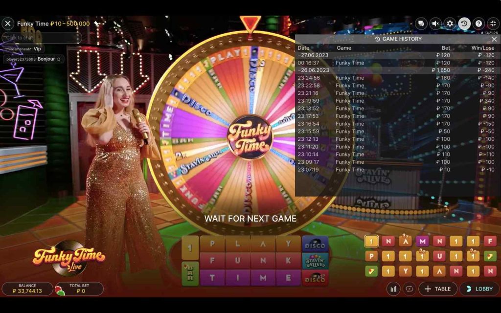 Funky Time Live statistics and game history